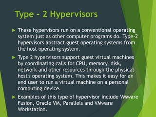 Virtual Machine Migration & Hypervisors | PPTX