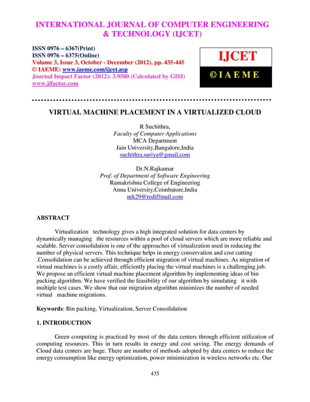 Virtual Machine Placement In A Virtualized Cloud Pdf 5682
