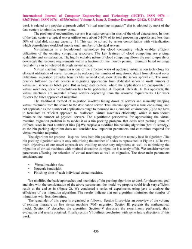 Virtual machine placement in a virtualized cloud | PDF