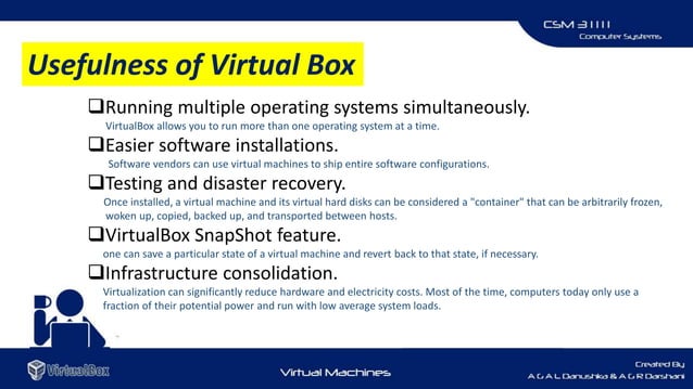 Virtual Machines - Virtual Box | PPTX | Operating Systems | Computer ...