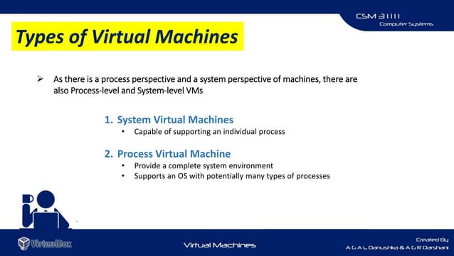 Virtual Machines - Virtual Box | PPTX | Operating Systems | Computer Software and Applications