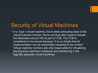 Virtual machine security | PPTX