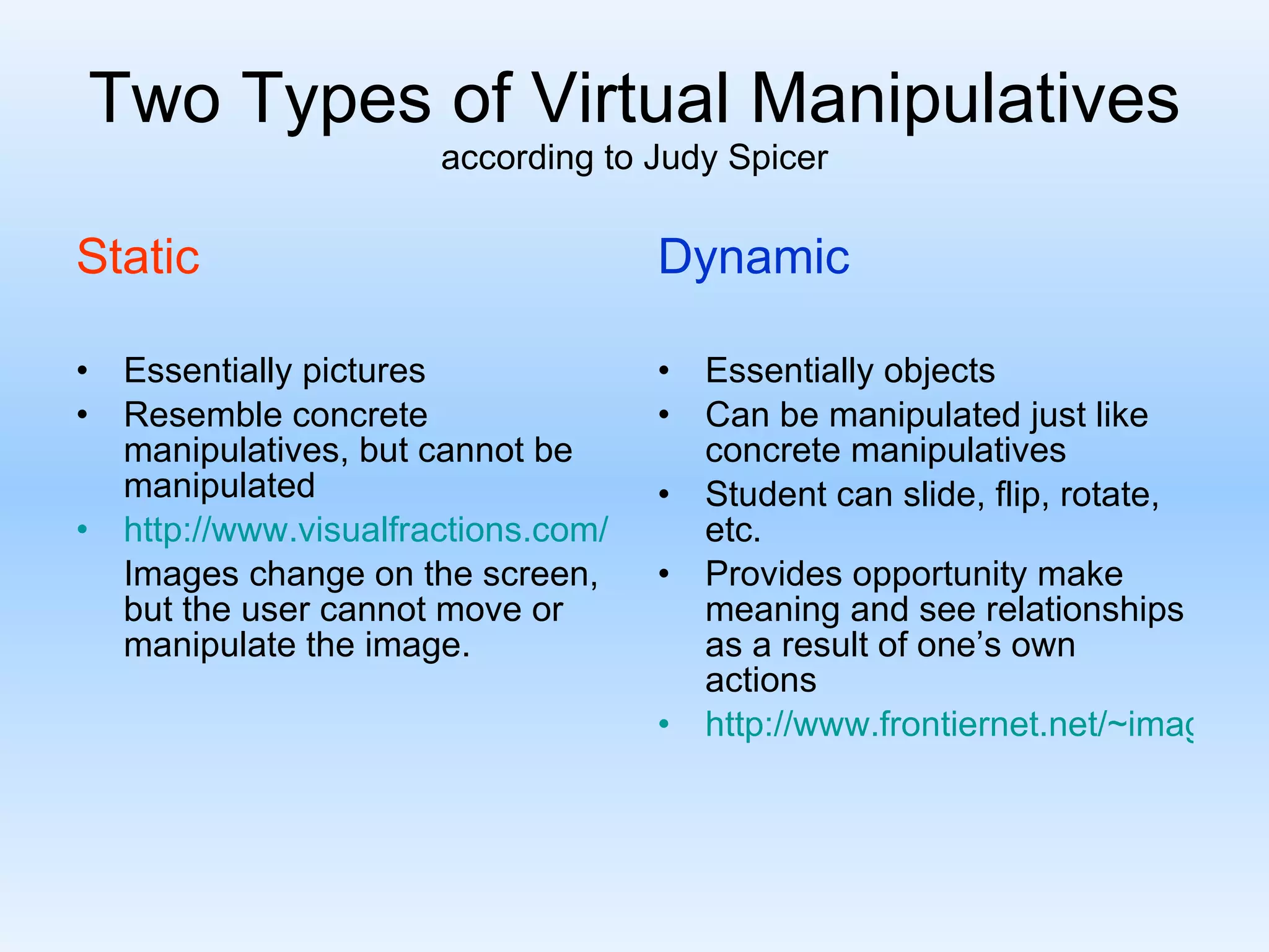 Virtual Manipulatives | PPT
