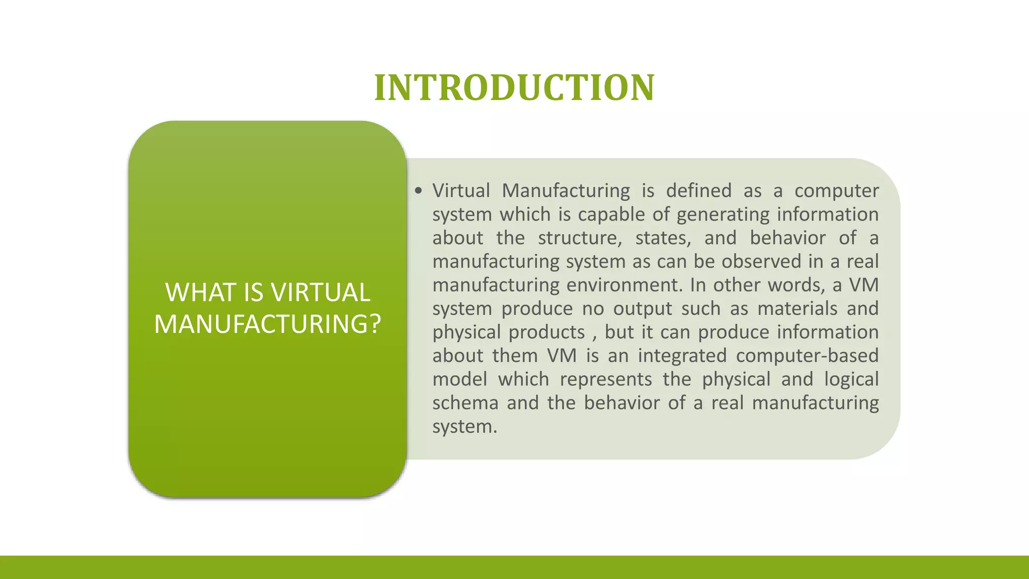 Virtual manufacturing systems ppt | PPTX