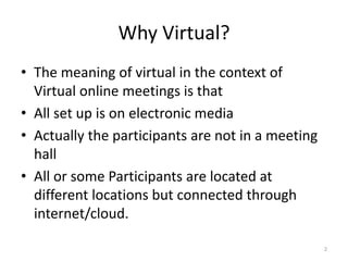 Virtual meetings and real problems | PPTX