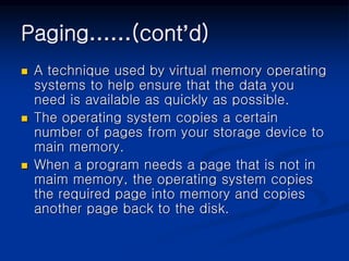 virtual memory.ppt | Data Storage and Warehousing | Computing