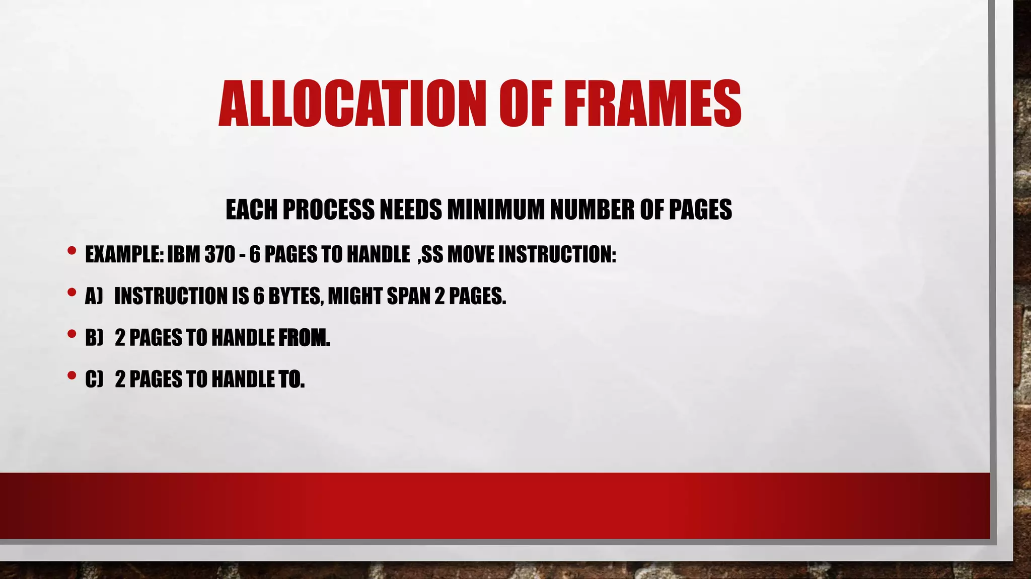 Virtual memory ,Allocaton of frame & Trashing | PPT