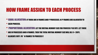 Virtual memory ,Allocaton of frame & Trashing | PPT