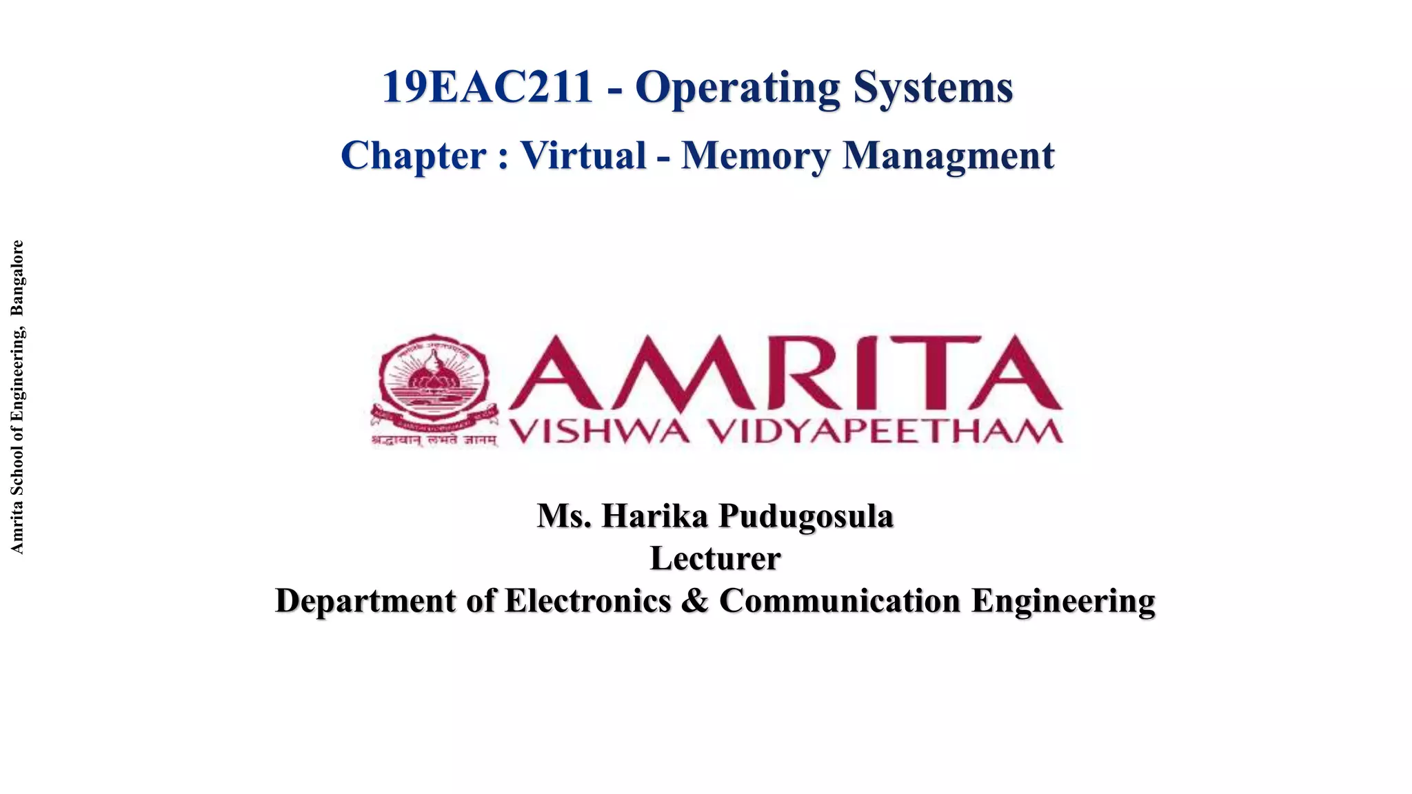 Virtual Memory Management Part - I.pdf | Data Storage and Warehousing | Computing