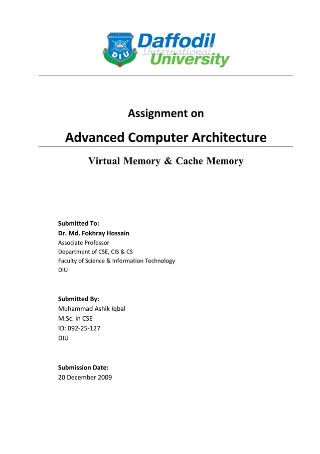 Virtual Memory vs Cache Memory
