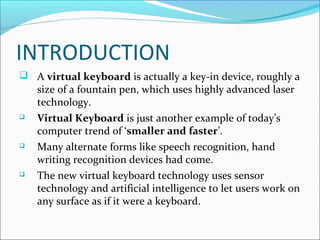 Virtual Keyboard Technology | PPT