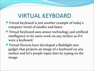 Virtual Keyboard Technology | PPT