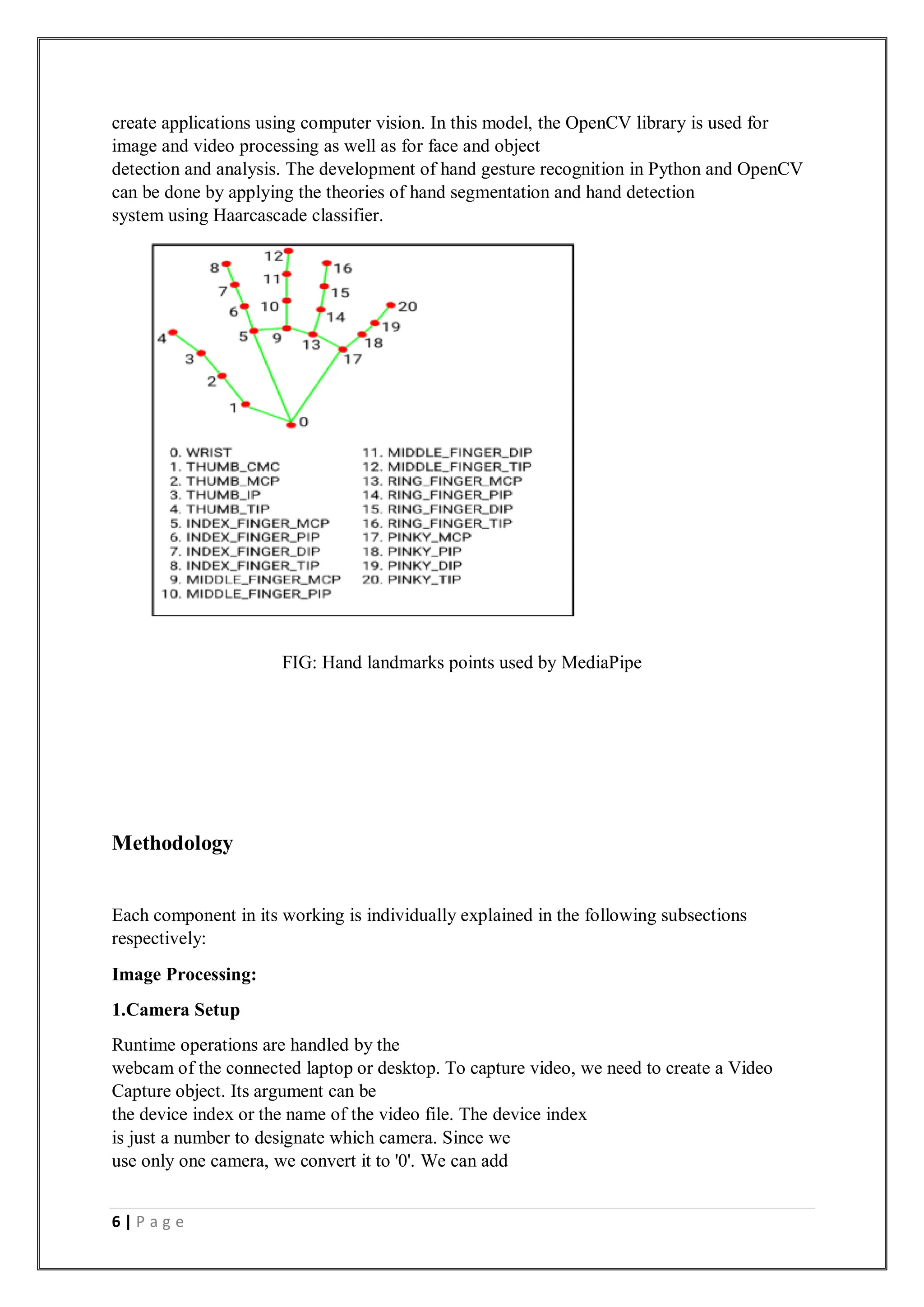 AN INTERNSHIP REPORT ON VIRTUAL MOUSE USING HAND GESTURES PROJECT | PDF