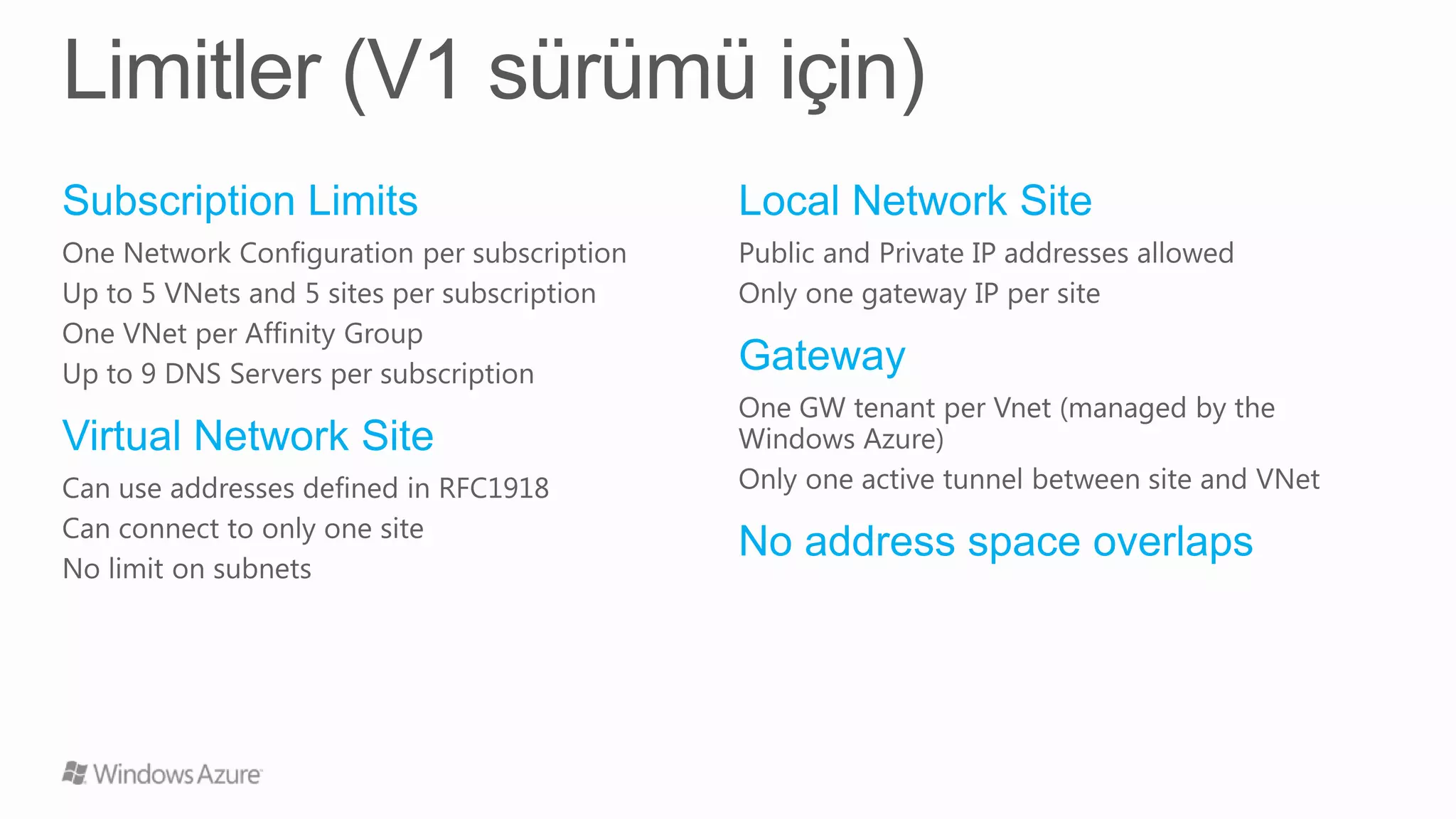 Windows Azure Virtual Networks | PPTX