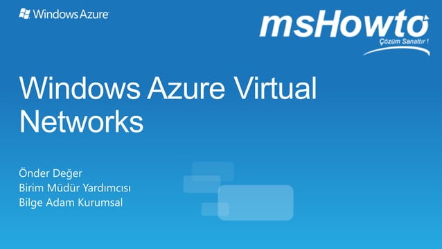 Windows Azure Virtual Networks | PPTX