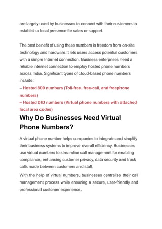 Virtual Number Solutions for Businesses | PDF