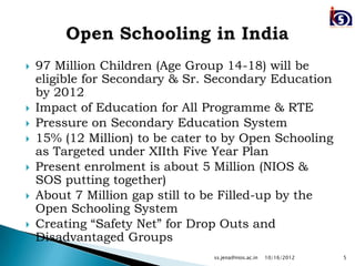 Open Schooling in India: RMSA Perspective | PPTX