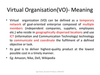 Virtual organisations | PPT
