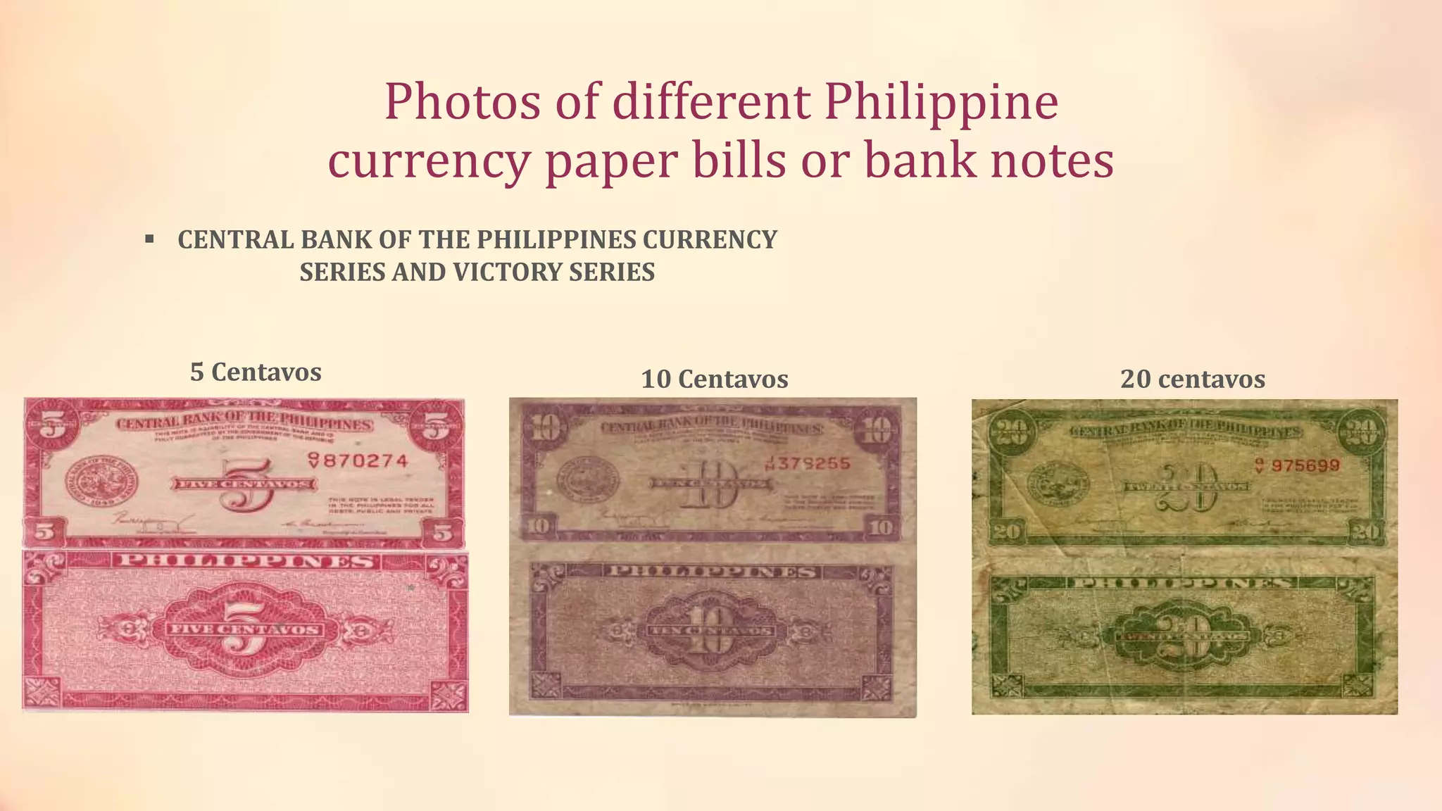 Timeline Photos of Philippine Currency Coins and Banknotes | PPTX