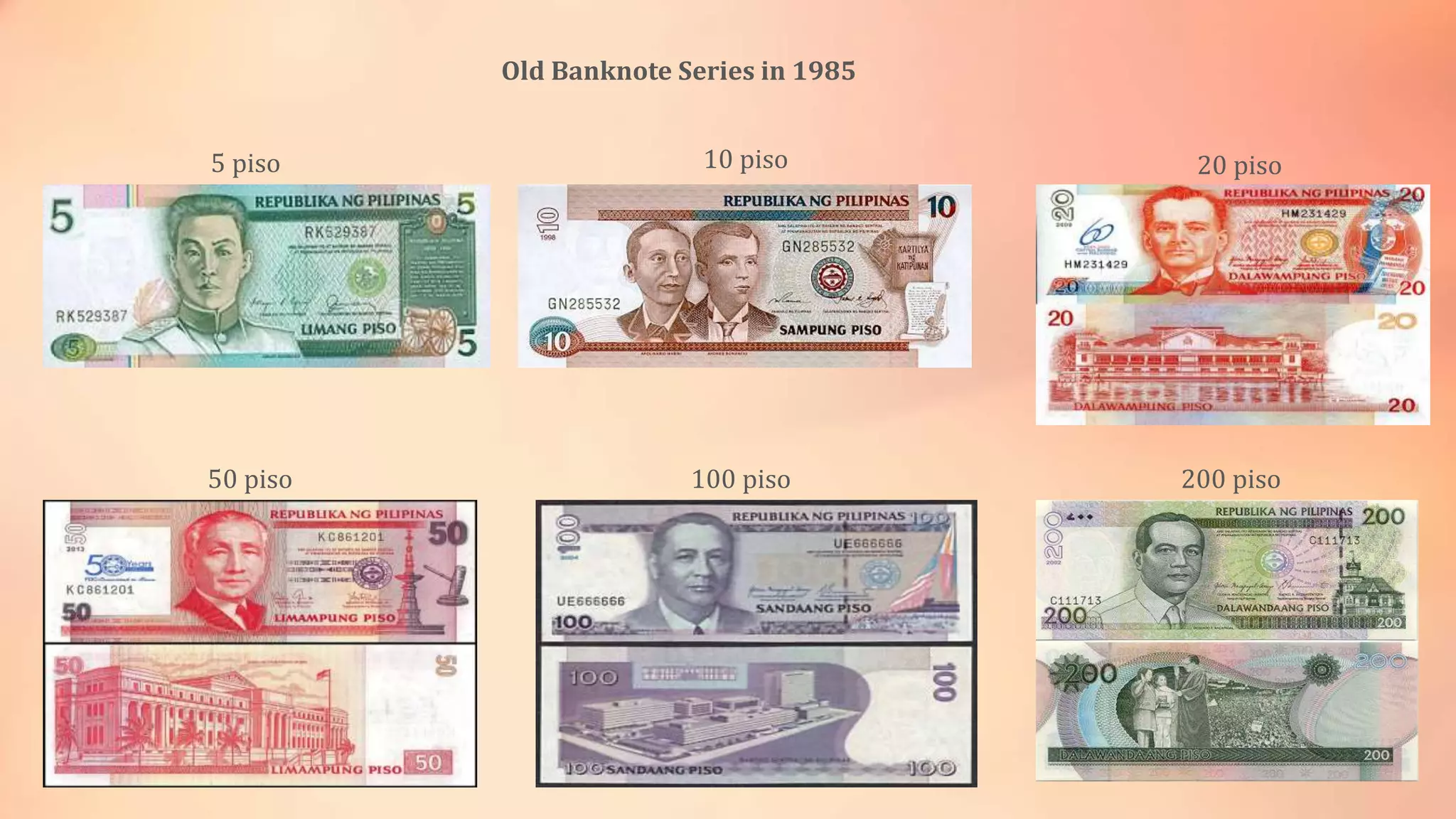 Timeline Photos of Philippine Currency Coins and Banknotes | PPTX