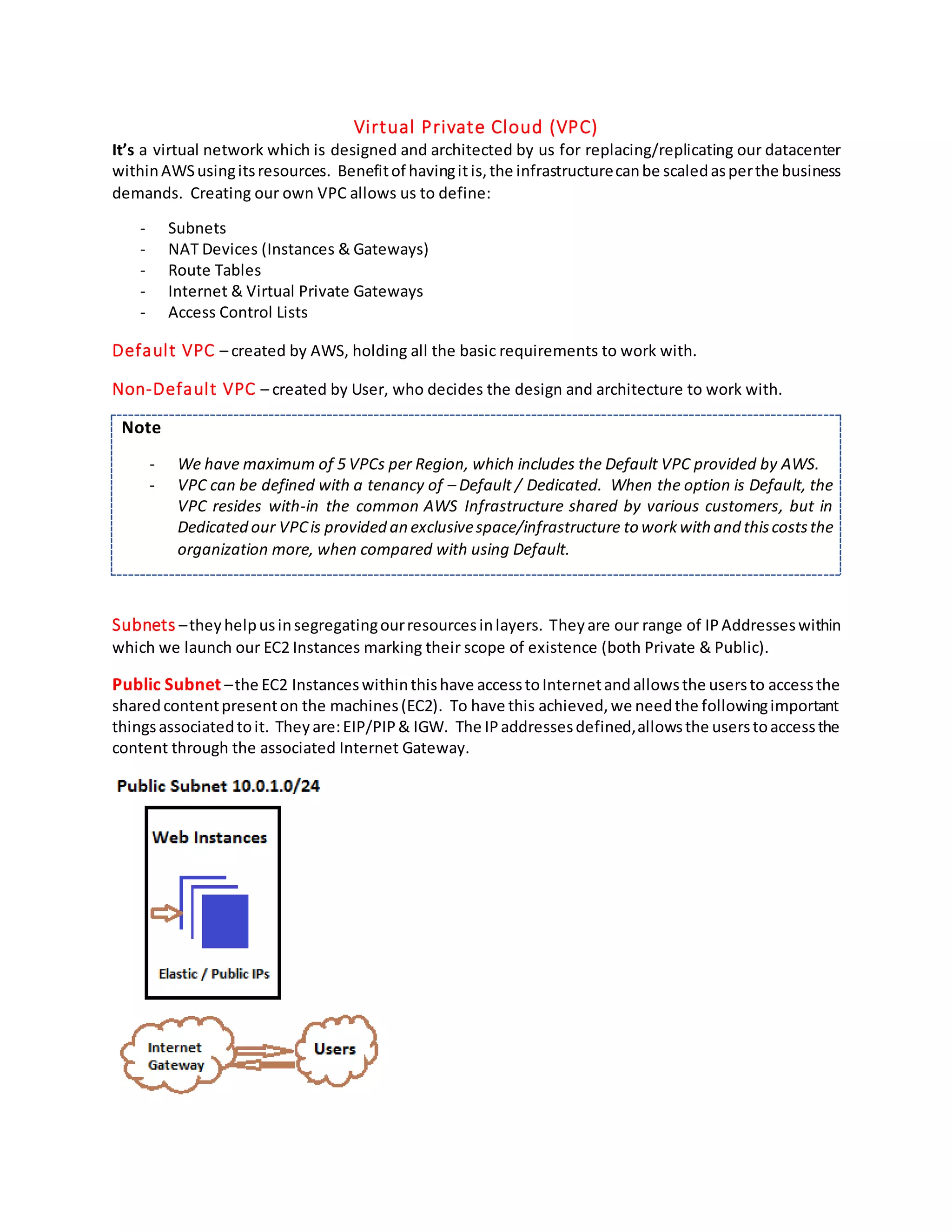Virtual private cloud fundamentals | DOCX | Cloud Computing | Internet