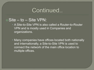 Virtual private network, vpn presentation | PPTX