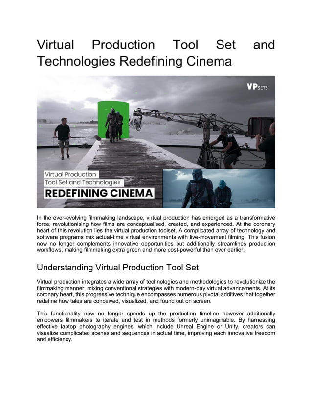 Virtual Production Tool Set and Technologies Redefining Cinema.pdf | Free Download