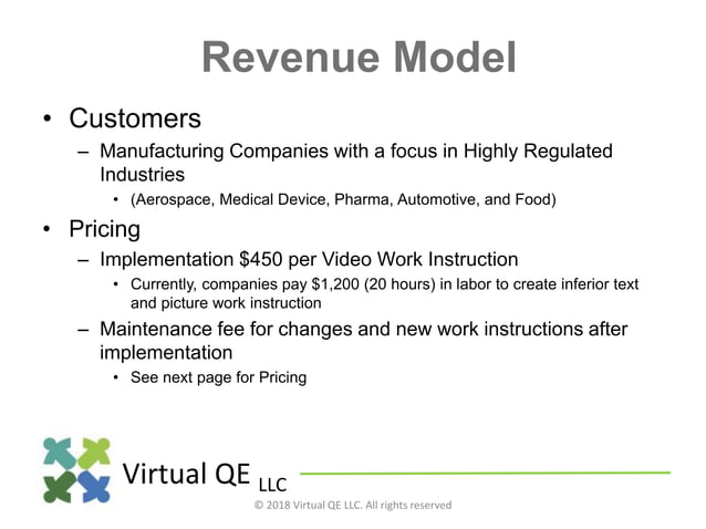 Virtual Qe Video Work Instructions Pitch Deck Pptx Video Production