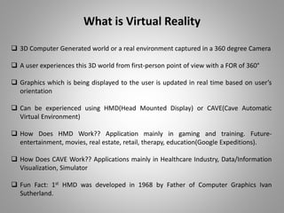 Intro to Virtual reality | PPT