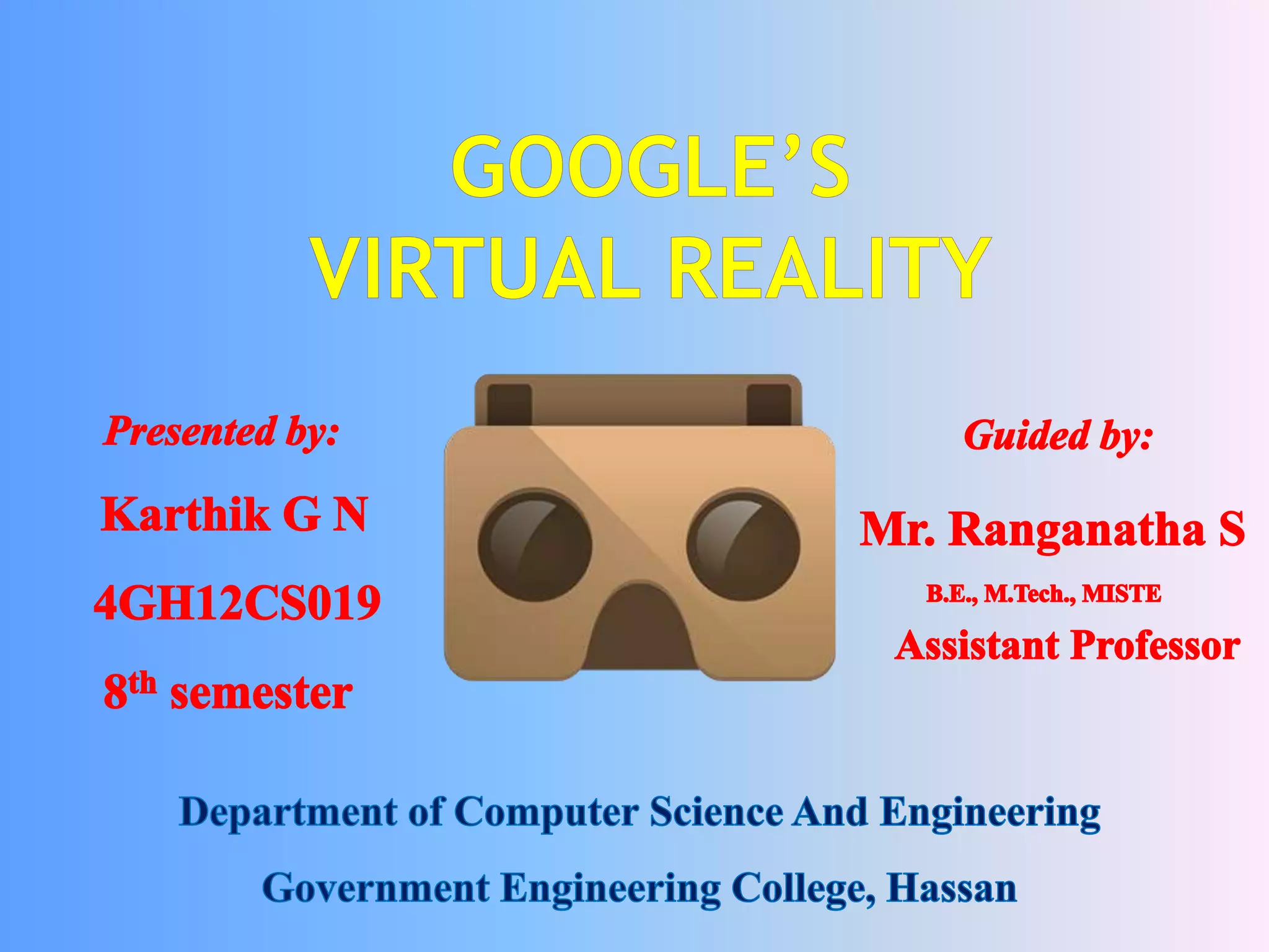 Virtual reality - Google Cardboard | PPTX