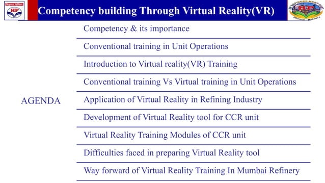 Virtual reality in refinery training ppt | PPT