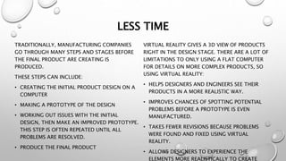 Virtual reality and manufacturing | PPT