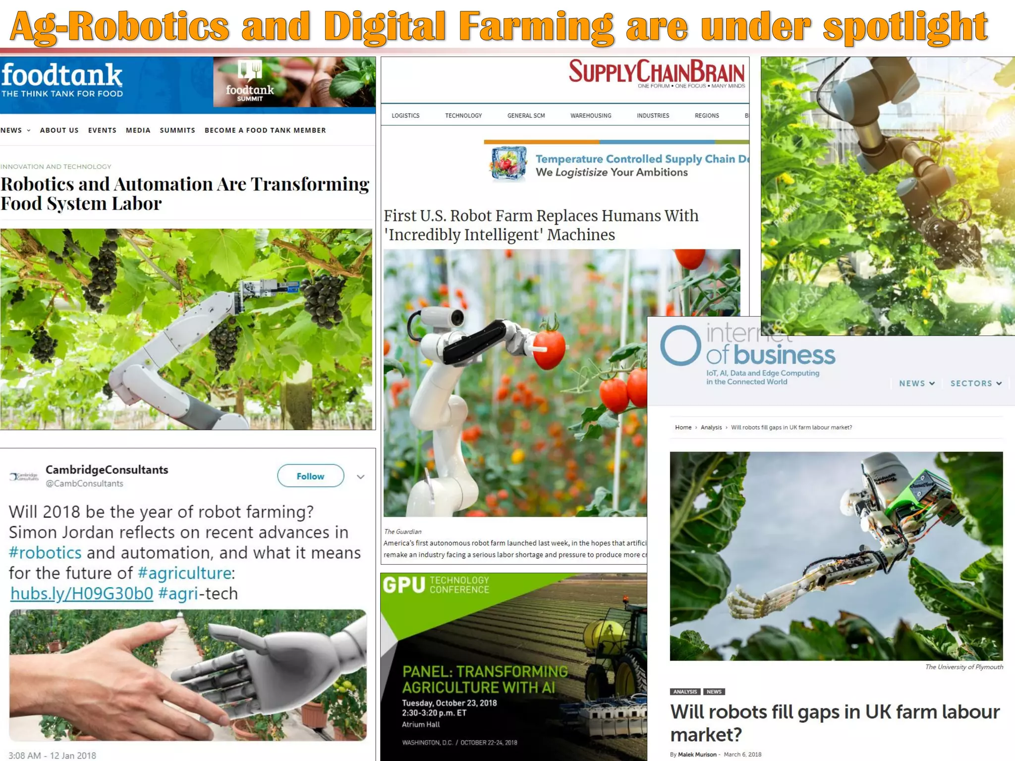 Digital Agriculture, Virtual reality, Agricultural Robotics | PPT