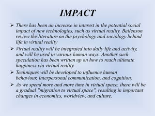 Virtual reality Presentation | PPTX