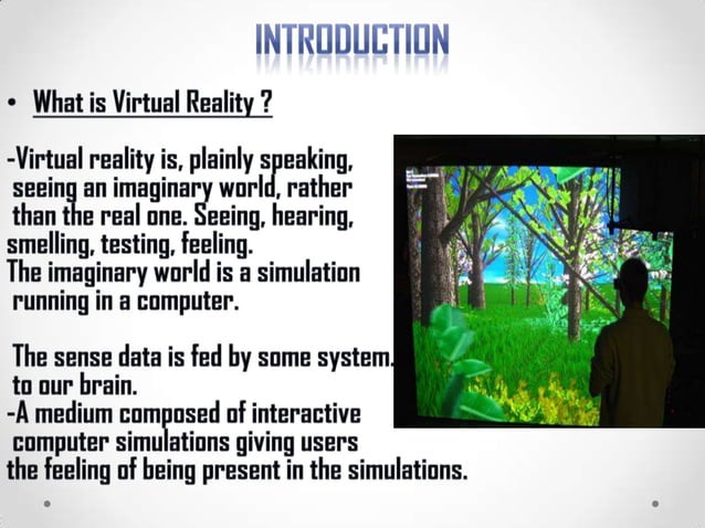 Virtual reality presentation | PPT