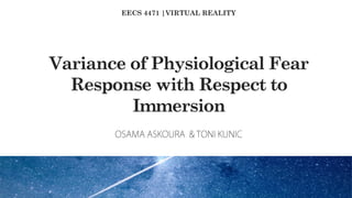 Virtual reality Immersion and Presence in Physiological Measures | PDF | Virtual Reality ...