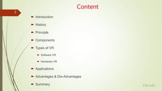 Virtual reality (vr) presentation | PPTX
