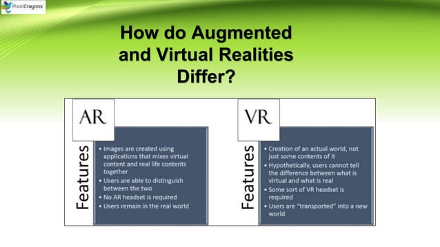 Virtual reality vs. augmented reality | PPTX