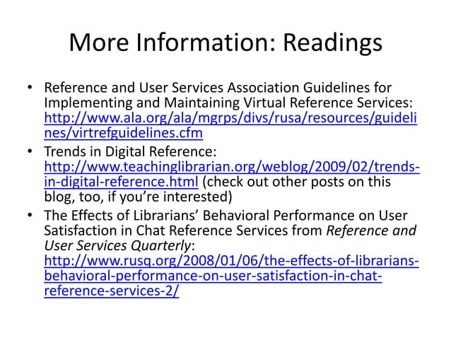 Virtual Reference | PPT