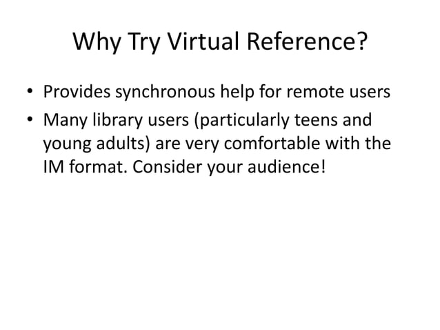 Virtual Reference | PPT