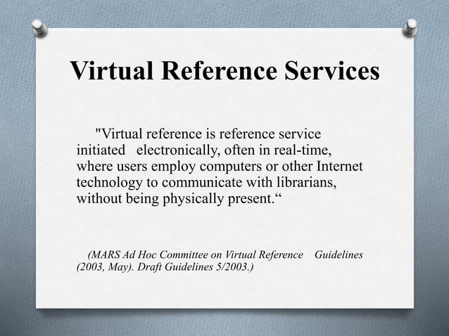 Virtual reference srevices | PPT