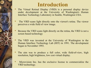 Virtual retinal display ppt | PPT