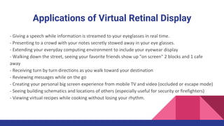 Virtual retinal display - A NEW SIGHT | PPTX