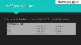 Virtual Routing and Forwarding, (VRF-lite) | PPTX