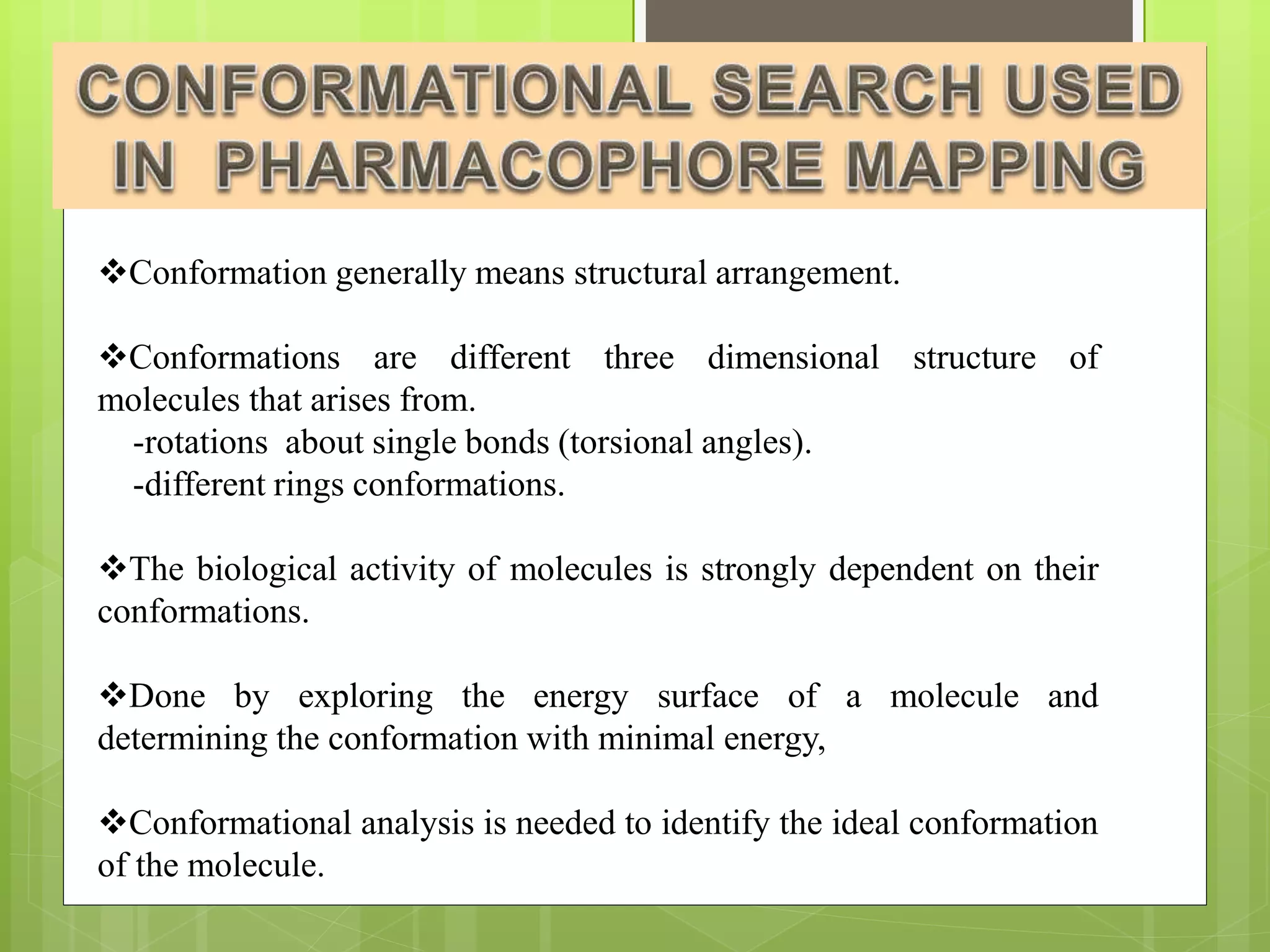 Pharmacophore Mapping and Virtual Screening (Computer aided Drug design) | PPTX