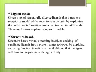 Pharmacophore Mapping and Virtual Screening (Computer aided Drug design ...