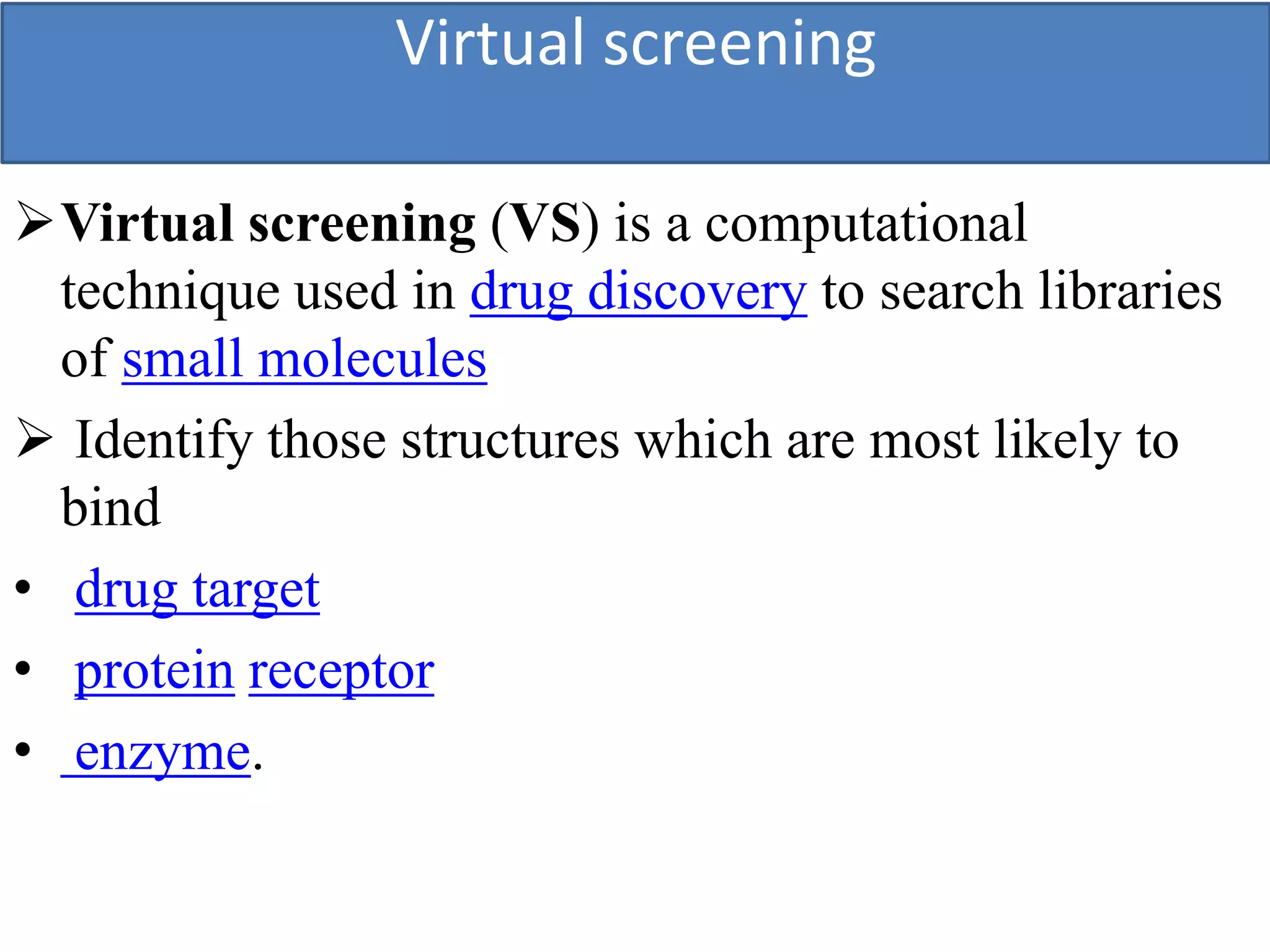 Virtual screening ppt | PPTX