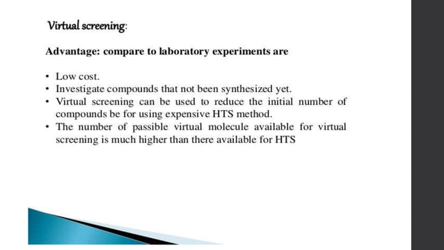 Virtual screening techniques | PPTX | Chemistry | Science