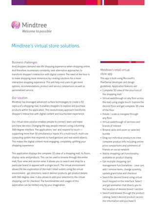 Mindtree's virtual store solutions. | PDF
