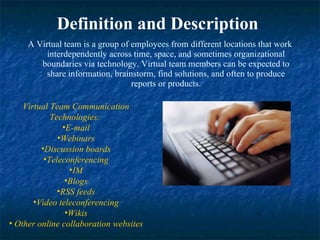 Virtual Teams Definition